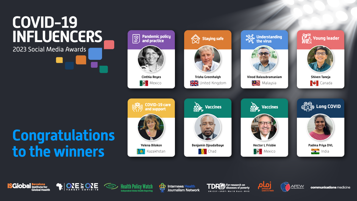 Winners of the 2023 COVID-19 Social Media Awards - AFEW